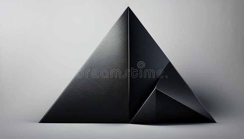 Abstract Black Pyramid on a Gray Background Stock Illustration ...