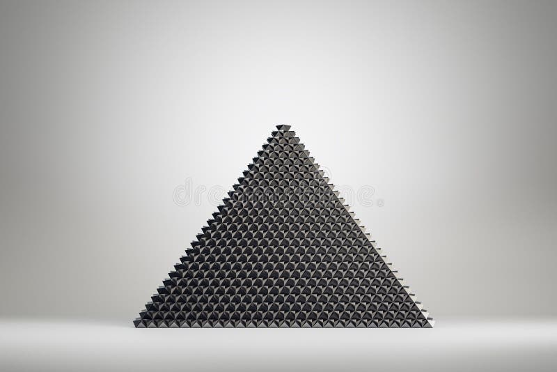 Black Pyramid on Grey Background Stock Illustration - Illustration of ...