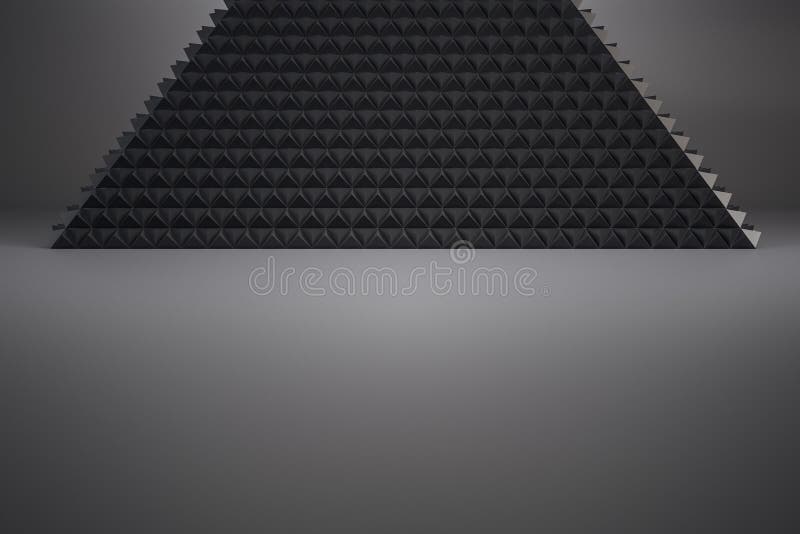 Black Pyramid on Grey Background Stock Illustration - Illustration of ...