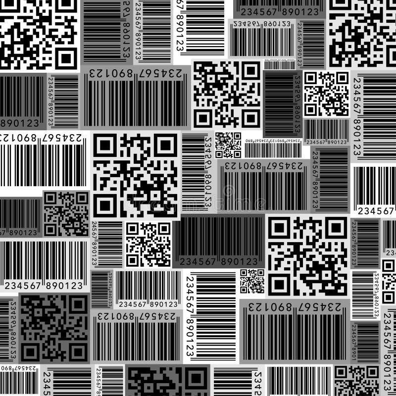 Barcode Style Black Isometric Pattern Banner Stock Vector ...