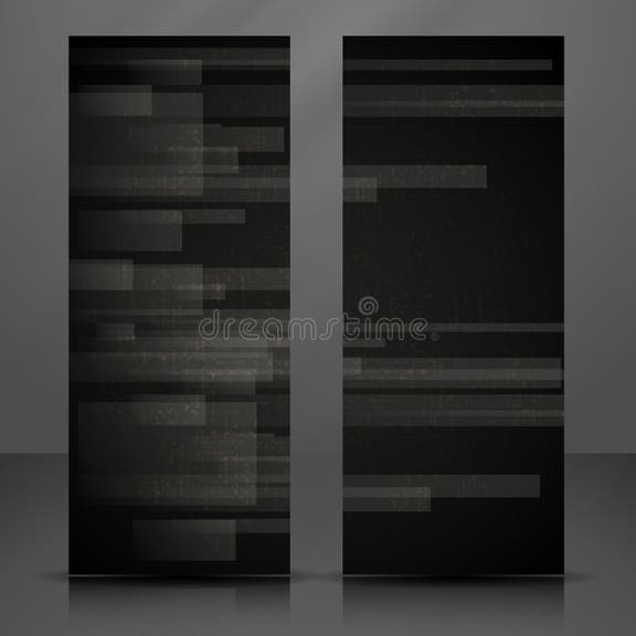 Abstract Black Rectangle Shapes Banner. Stock Vector - Illustration of ...
