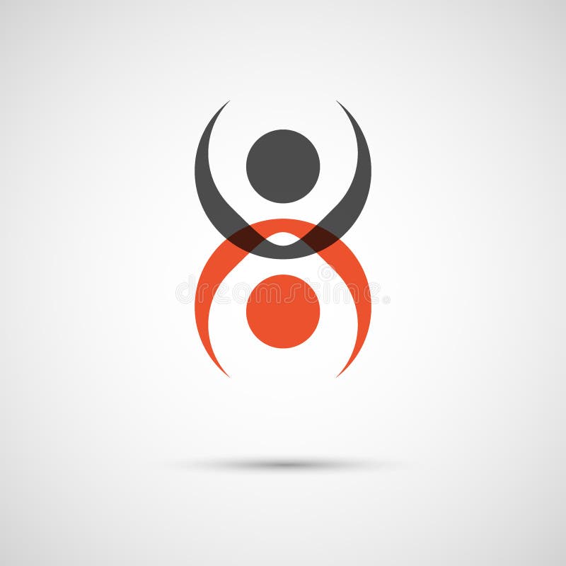 Abstract Black and Red Figures on the Background Stock Vector ...