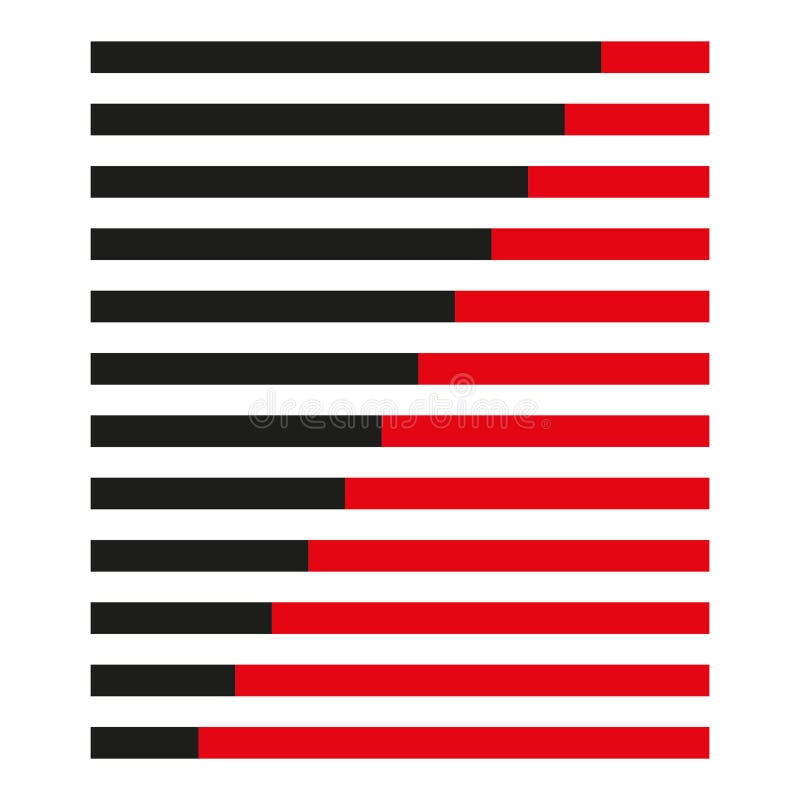 Abstract Black Red Lines. Horizontal Stripes Pattern. Vector Geometric ...