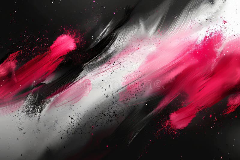 Abstract Black and Red Paint Strokes Create a Dynamic Composition on ...