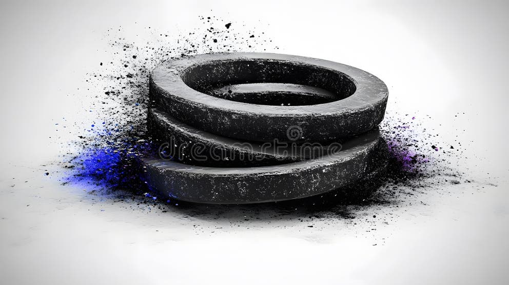 Abstract Black Rings with Exploding Particles 3D Good Resolution Stock ...