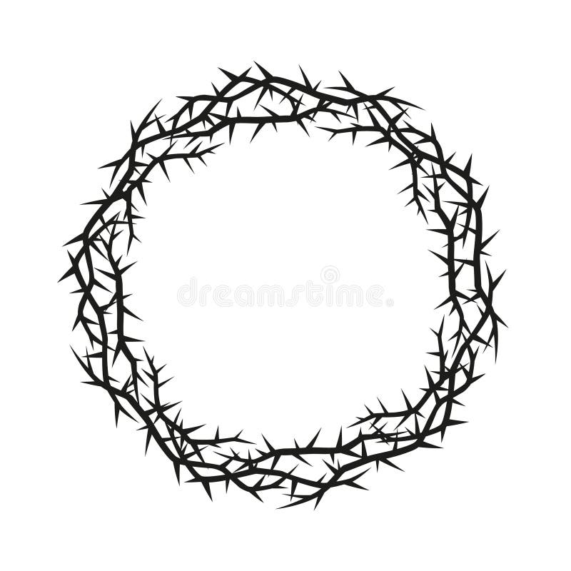 Abstract Black Round Frame with Sharp Thorns. Crown of Thorns Stock ...
