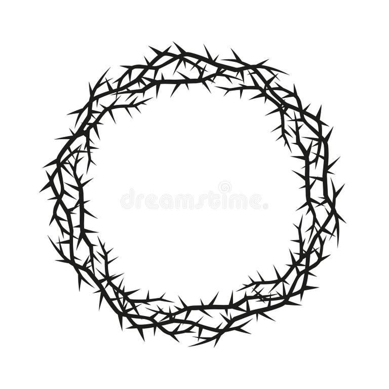 Abstract Black Round Frame with Sharp Thorns. Crown of Thorns Stock ...
