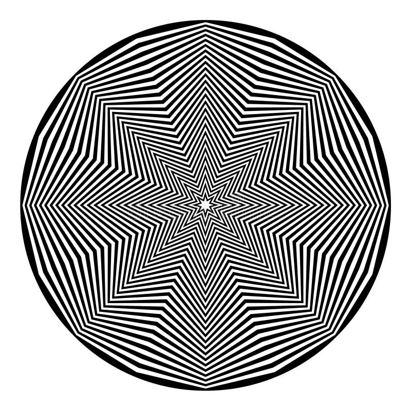 Abstract Black Round Shape on White Background. Optical Illusion of ...
