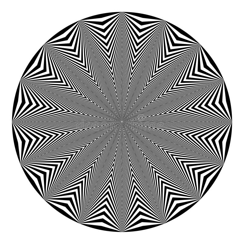 Abstract Black Round Shape on White Background. Optical Illusion of ...