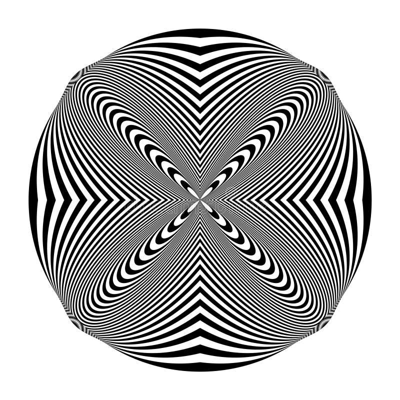 Abstract Black Round Shape on White Background. Optical Illusion of ...