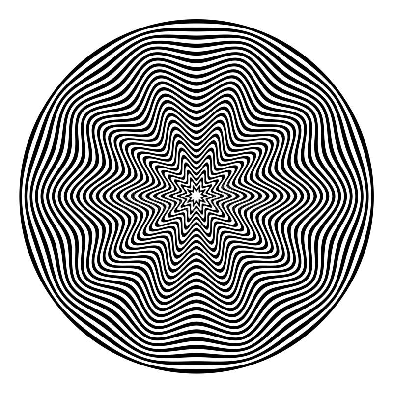 Abstract Vector Seamless Op Art Pattern with Round. Black and White Pop ...