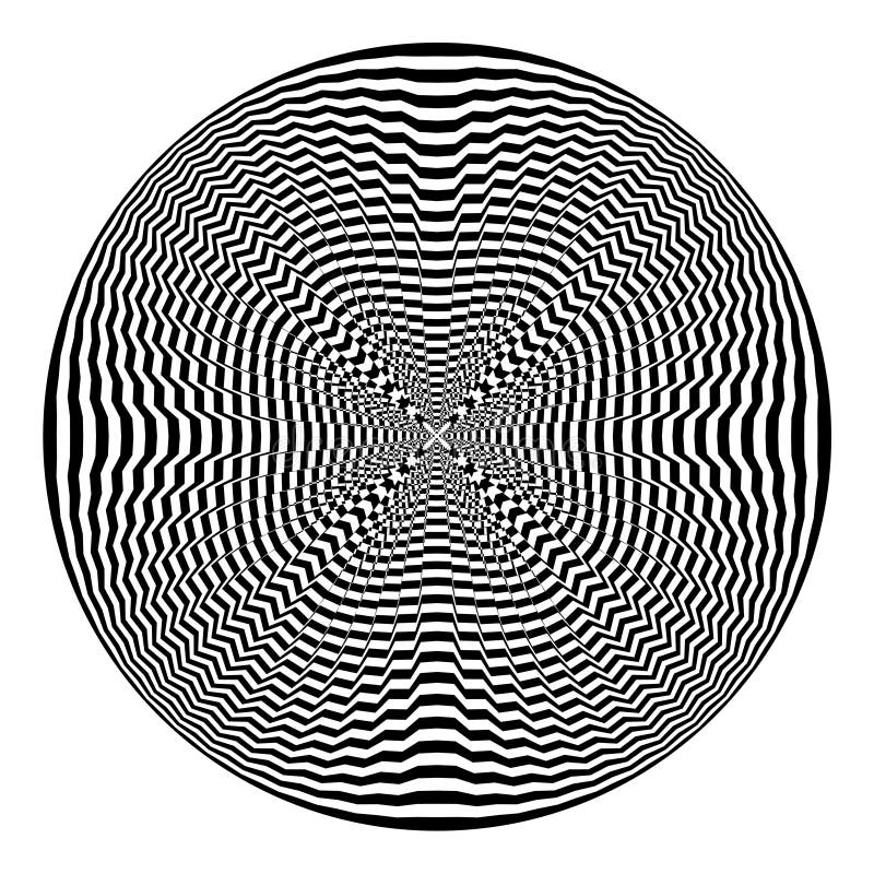 Abstract Black Round Shape on White Background. Optical Illusion of ...
