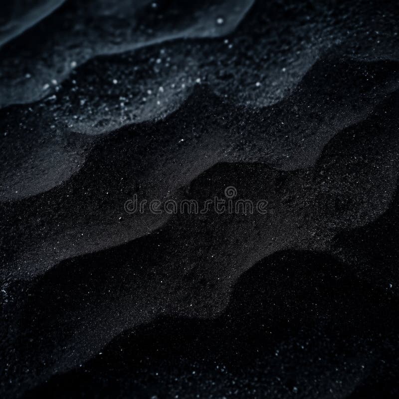 Abstract Black Sand Texture with Wave-like Patterns in Low Light Stock ...
