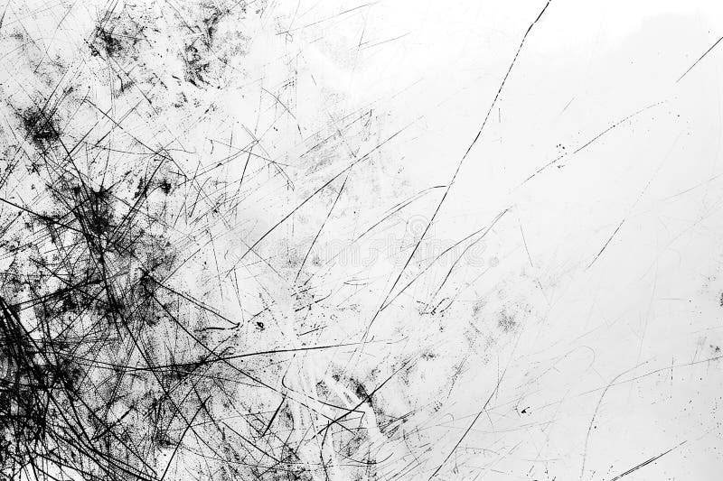 Abstract Black Scratches and Marks on a White Background Creating a ...