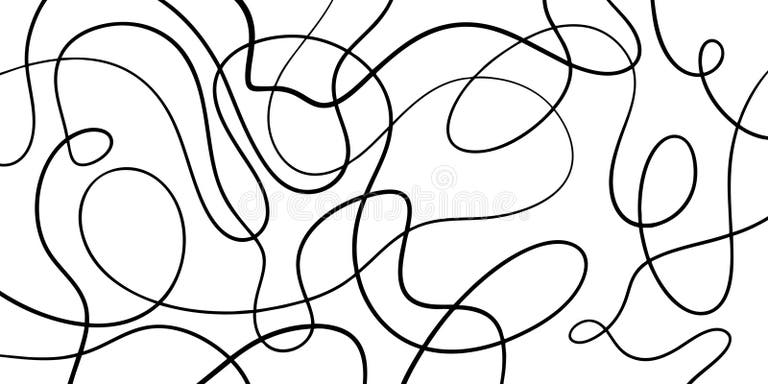 Abstract Black Scribble Line Pattern on White Background Stock ...