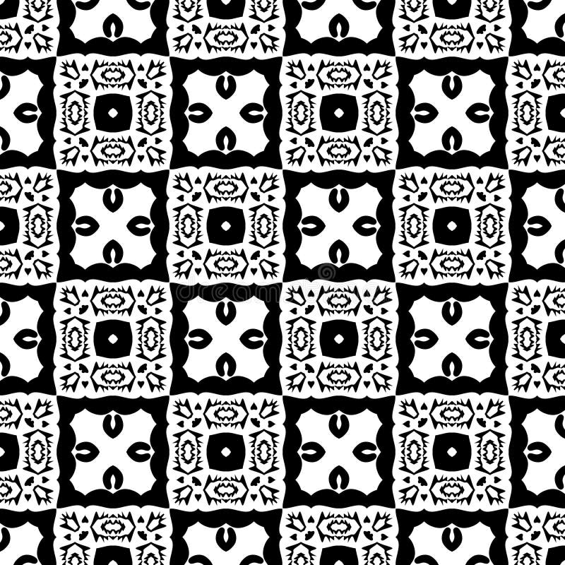 Abstract Black Seamless Curvy Element with Geometric Repeated Pattern ...