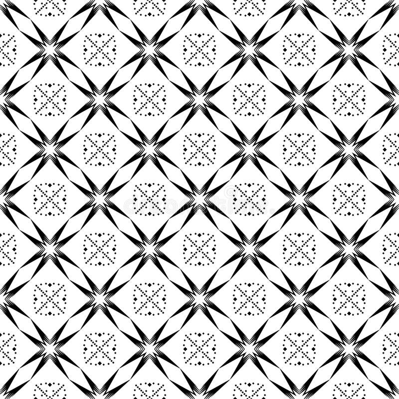 Abstract Black Seamless Repeated Design on White Background ...