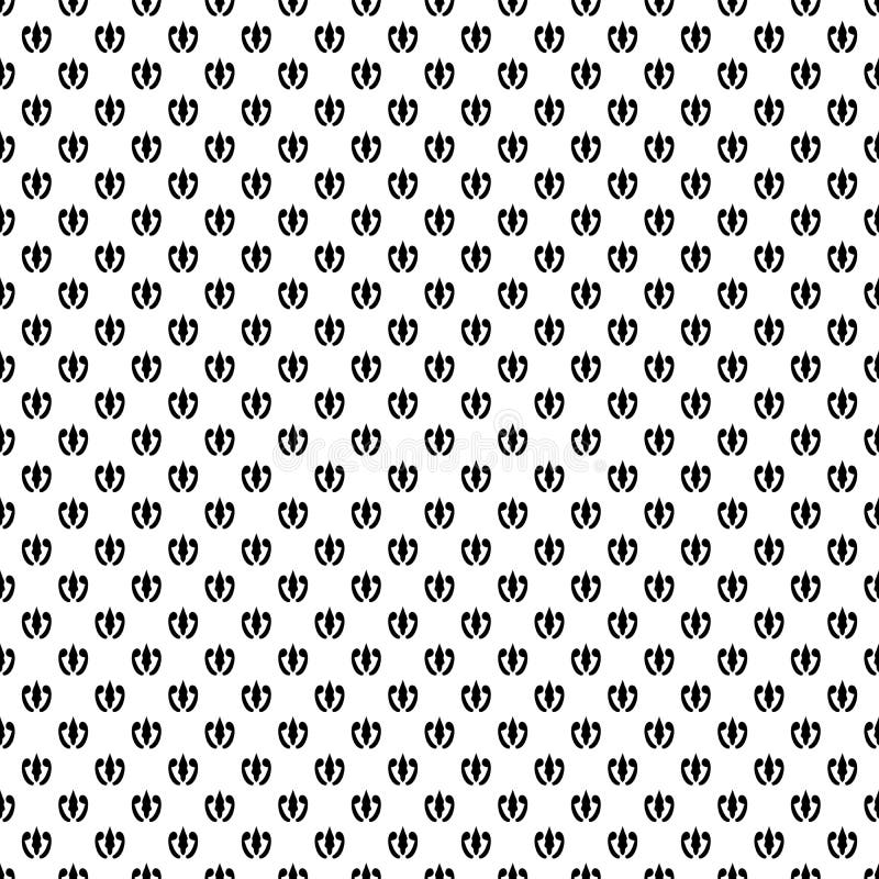 Abstract Black Seamless Small Curvy Flower Repeated Pattern Design on ...