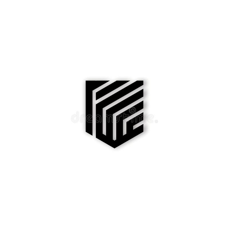 Abstract Black Shield Logo Design with Stripes Stock Illustration ...