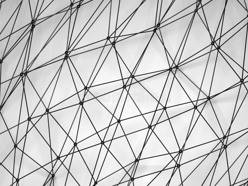 Abstract Black Shining 3d Digital Molecular Mesh Stock Illustration ...
