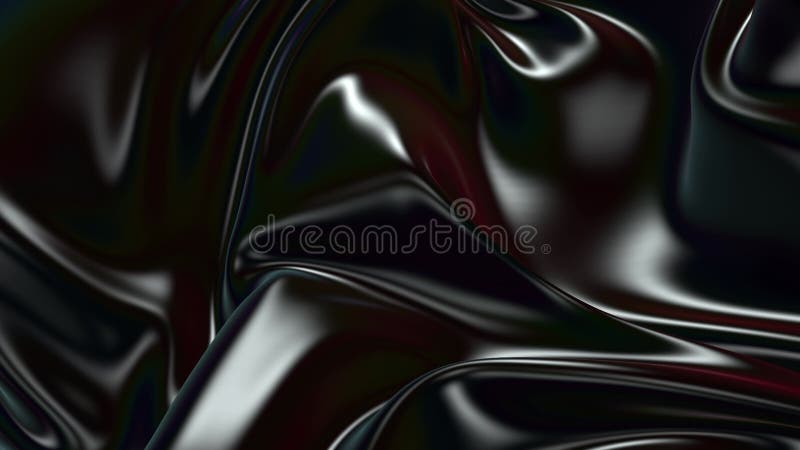 Abstract Black Silky Fabric Forms Beautiful Folds in the Air in Slow ...
