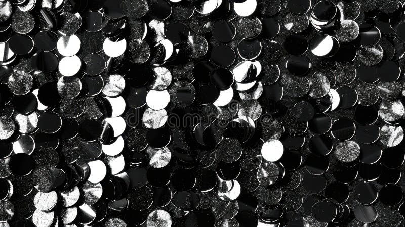 Abstract Black and Silver Glittering Circles Pattern Background Stock ...