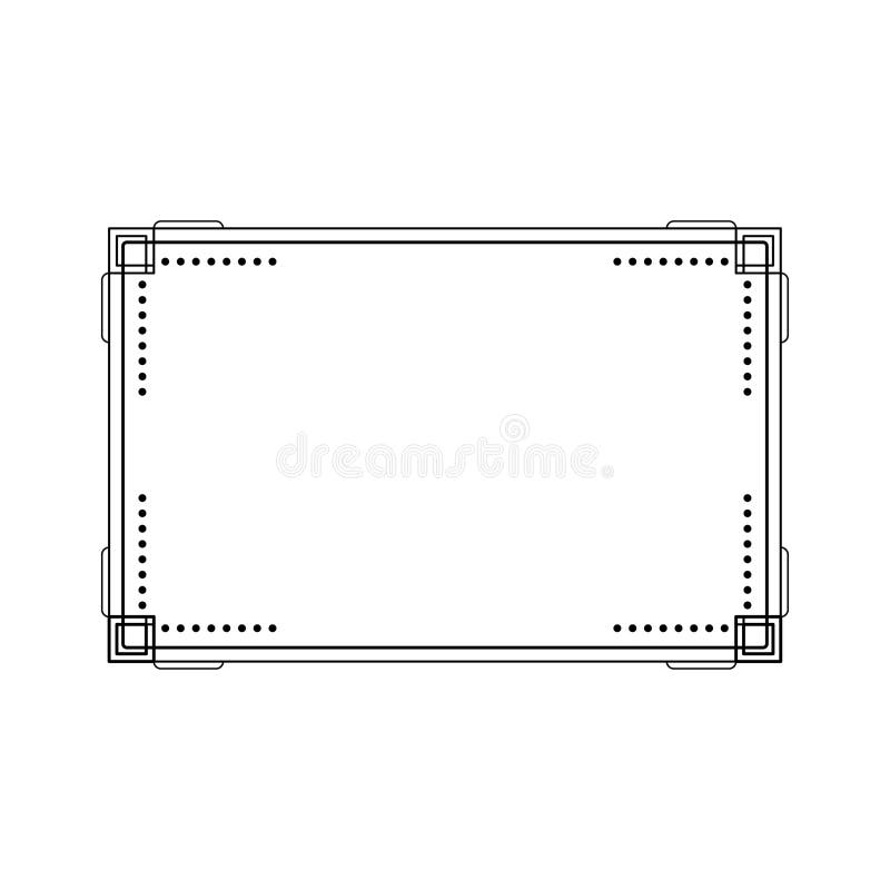 Abstract Black Simple Line Rectangular Frame Doodle Outline Element ...