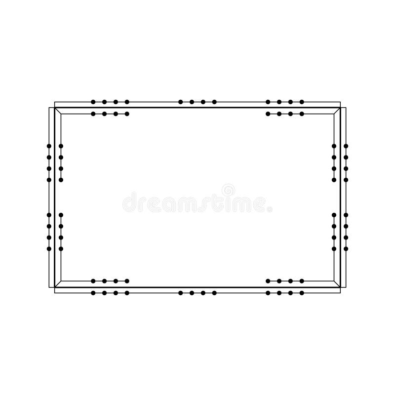 Abstract Black Simple Line Rectangular Frame Doodle Outline Element ...