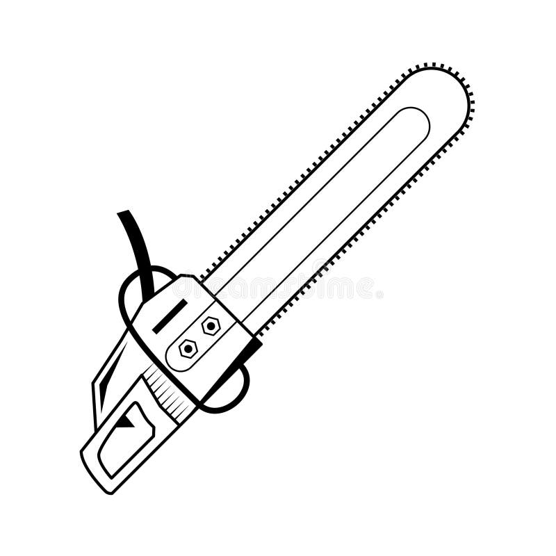 Abstract Simple Line Work Chainsaw Wood Building Engineering Tools ...