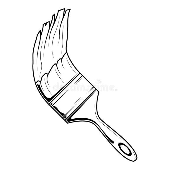 Abstract Black Simple Line Work Paint Brush Building Engineering Tools ...
