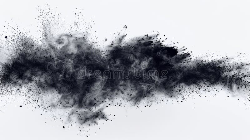 Abstract Black Smoke and Dust Swirls on Light Background Stock Photo ...