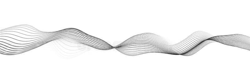 Abstract Black Smooth Wave on a White Background. Dynamic Sound Wave ...