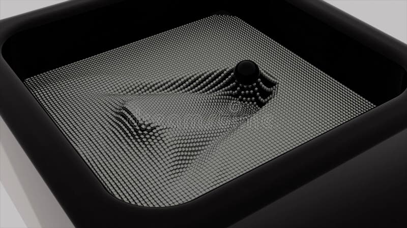 Abstract Black Sphere Falling Inside Unknown Substance and Rolling with ...