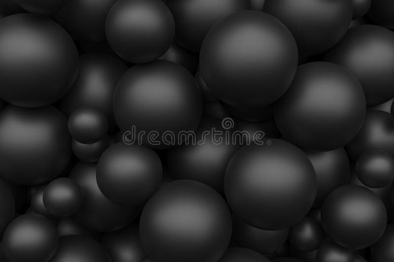 Abstract Black Spheres Composition with 3d Geometric Shapes for Modern ...