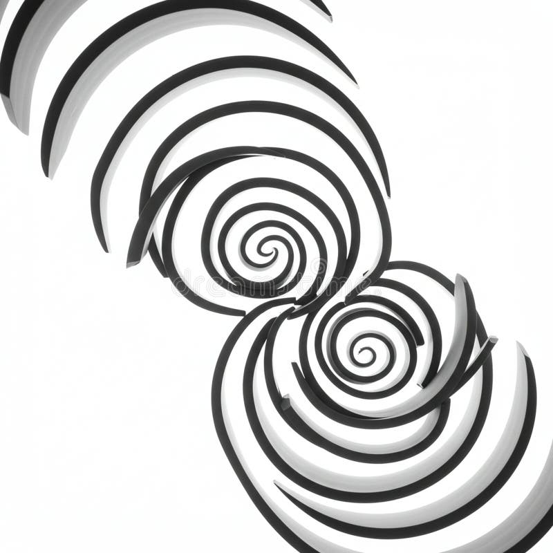Abstract Black Spiral Patterns on a White Background. the Design ...