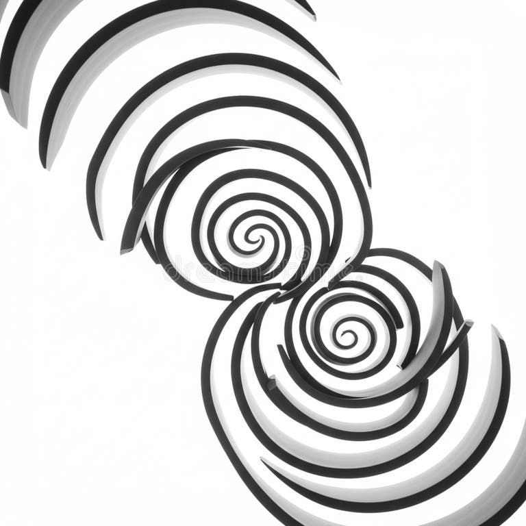 Abstract Black Spiral Patterns on a White Background. the Design ...