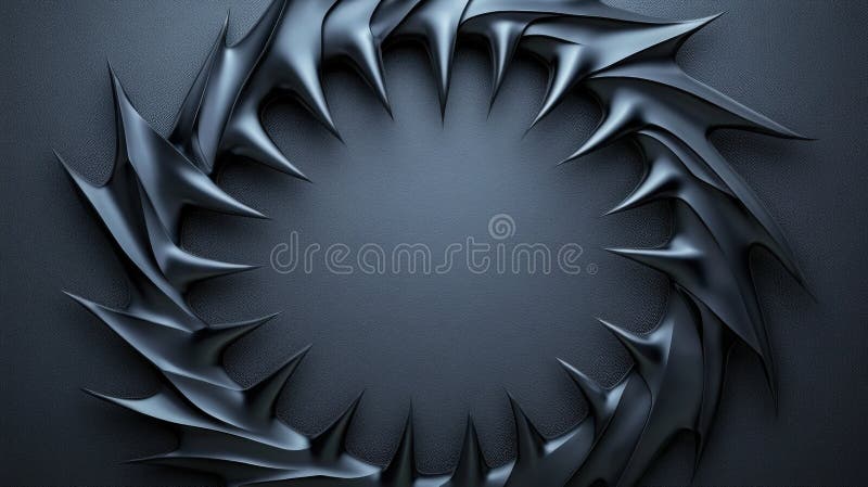 Abstract Black Spiral with Sharp, Jagged Edges on a Textured Background ...