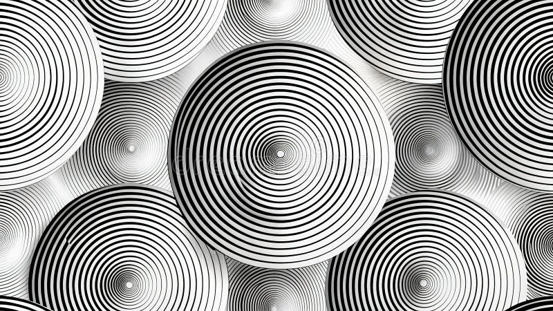 Abstract Black Spiral Sound Wave Rhythms a Dynamic Circular Geometric ...