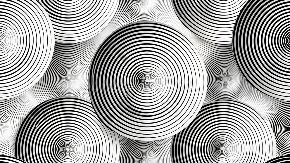 Abstract Black Spiral Sound Wave Rhythms a Dynamic Circular Geometric ...