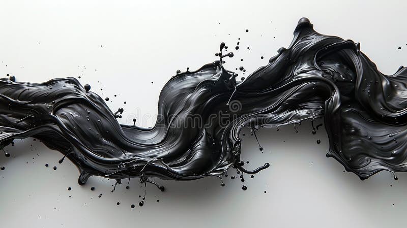 Abstract Black in Splash Paint Stock Illustration - Illustration of ...