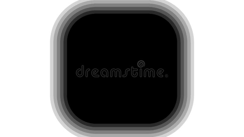 Abstract Black Square with Curved Corners and White Background ...