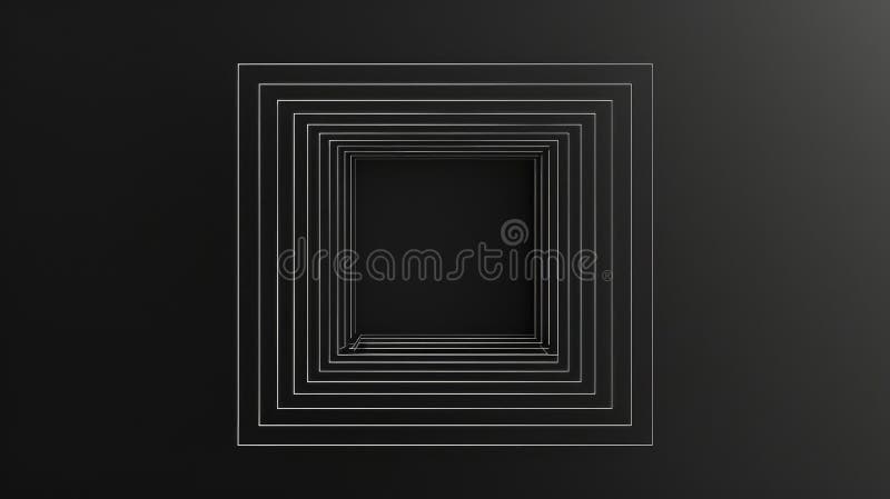 Abstract Black Square with White Lines, Suitable for Graphic Design ...