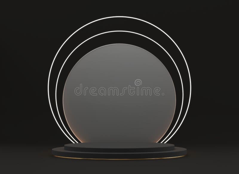 Abstract Black Stage Platform, Template for Advertising Product, 3d ...