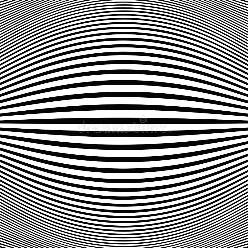 Abstract Black Stripe Line Op Art Fish Eye Background Stock Vector ...
