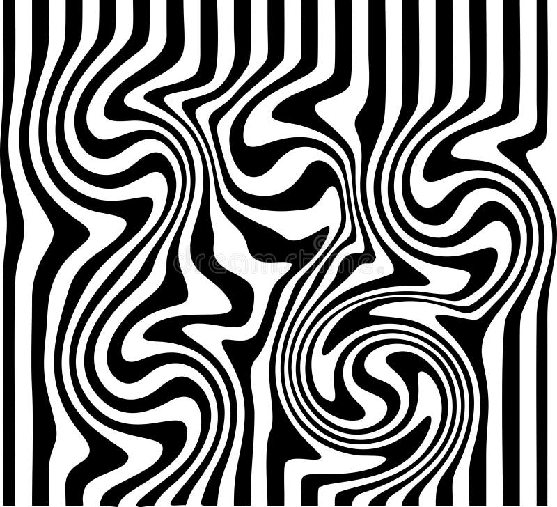 Abstract Black Stripe Lines Wavey Curvey Illusion Effect Design on ... Abstract Black Stripe Lines Wavey Curvey Illusion Effect Design on ...