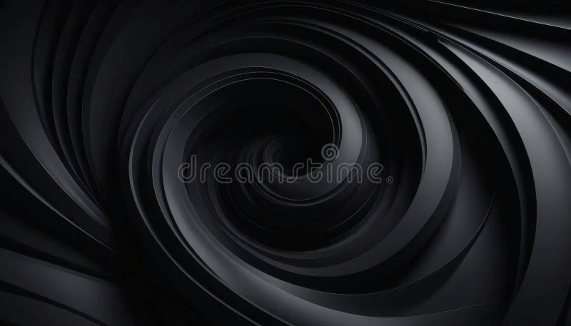 Abstract Black Swirl a Dramatic 3D Composition Stock Illustration ...