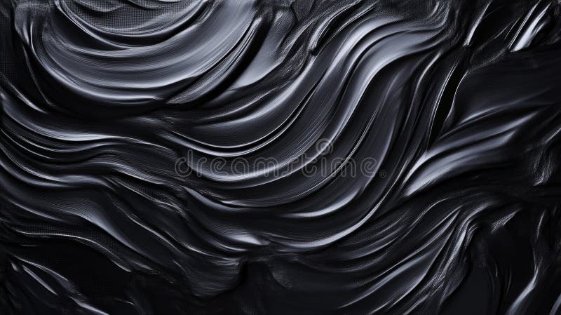 Abstract Black Swirl Texture, Close-up View. Modern Art and Design ...