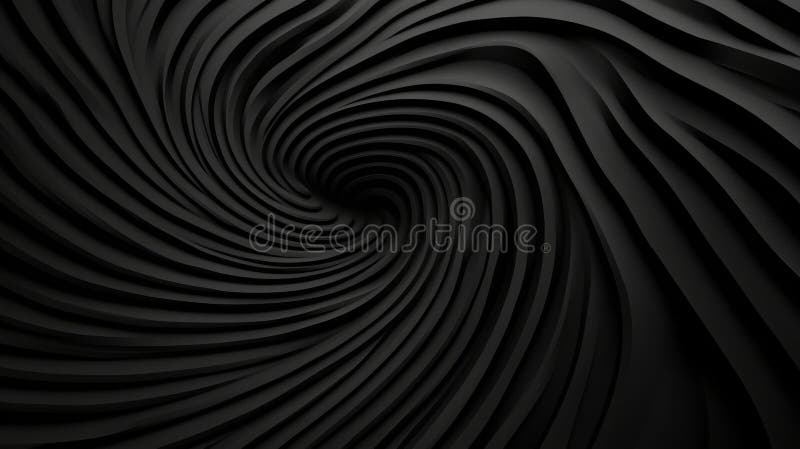 Abstract Black Swirling Pattern with Layered Waves Creating a Deep ...