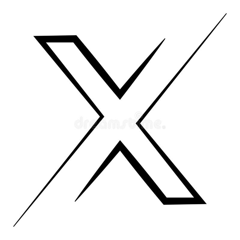 Abstract Black X Symbol with Sharp Edges and Bold Lines Stock Vector ...