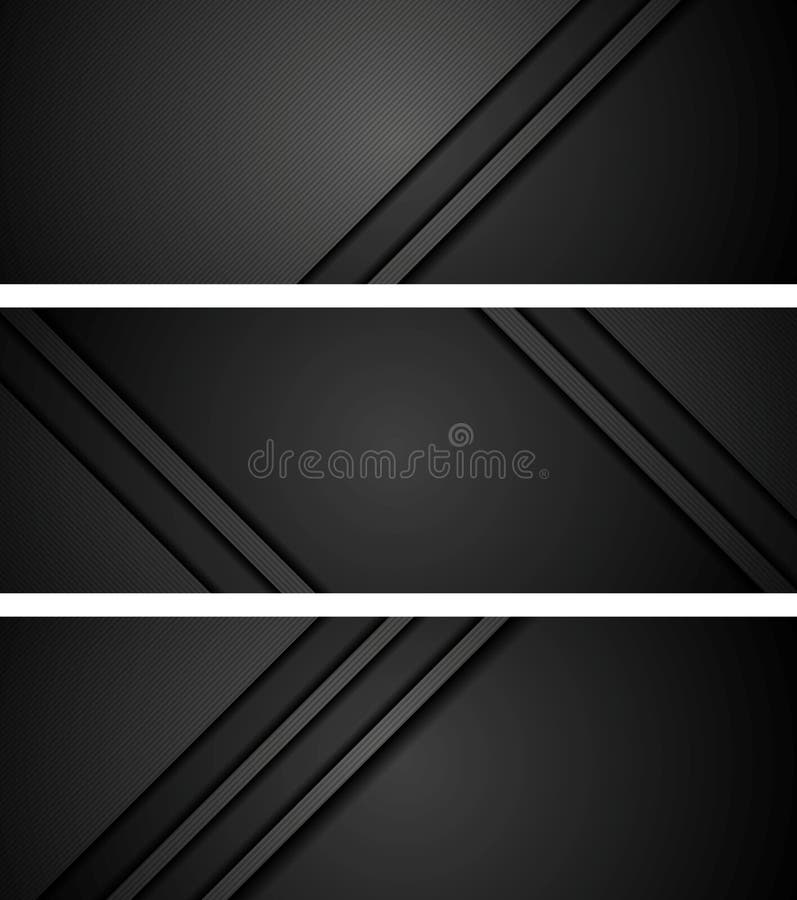 Abstract Black Tech Concept Banners Stock Vector - Illustration of ...